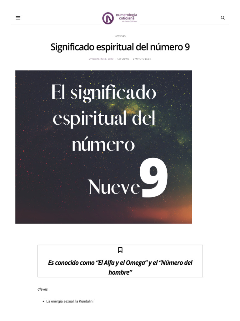 Significado Espiritual Del Número 9 - Numerologia Cotidiana de Laura ...