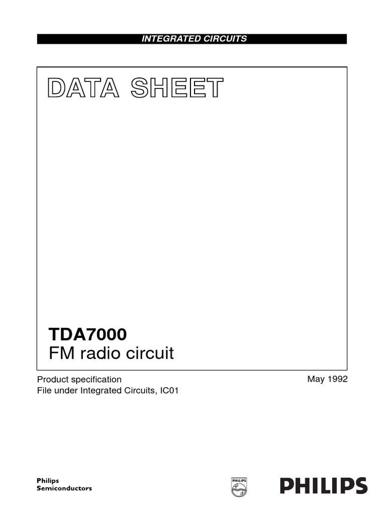 Tda 7000 | PDF | Frequency Modulation | Information And Communications Technology