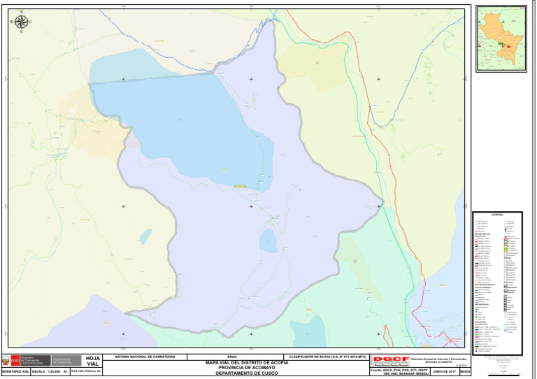 Hoja Vial: Mapa Vial Del Distrito de Acopia Provincia de Acomayo ...
