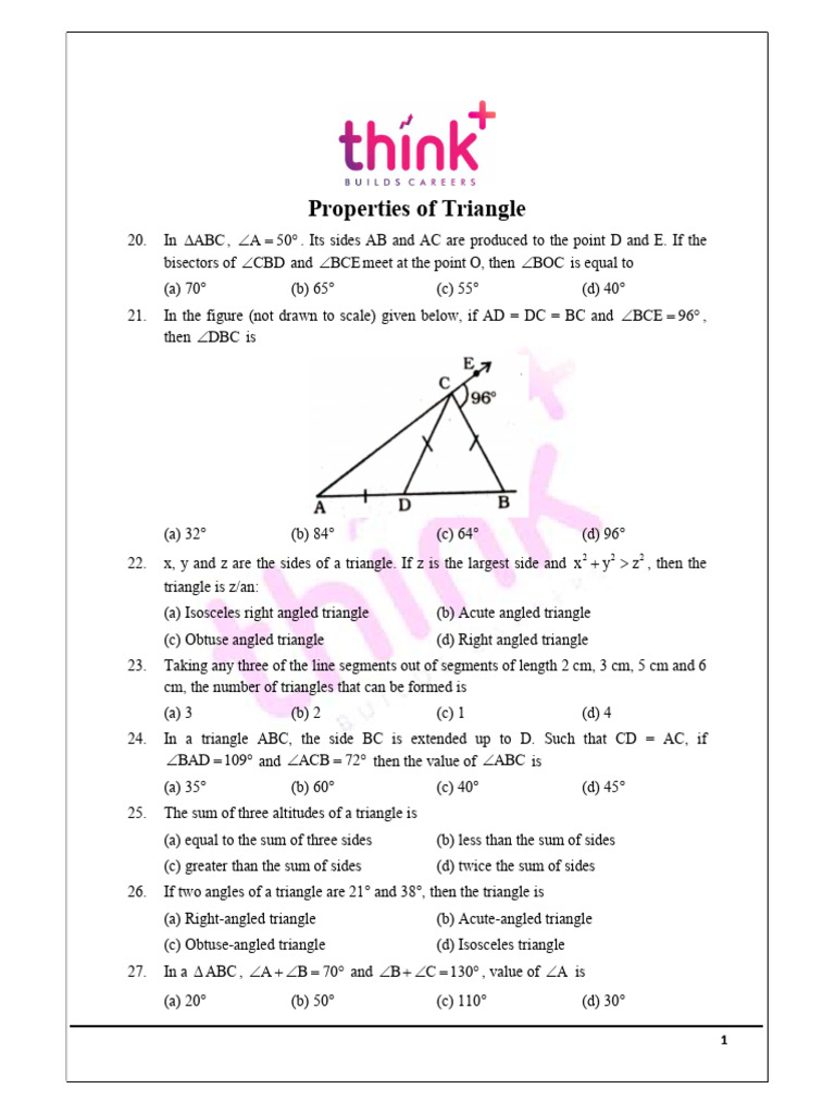 Properties Of Triangle Pdf Triangle Classical Geometry