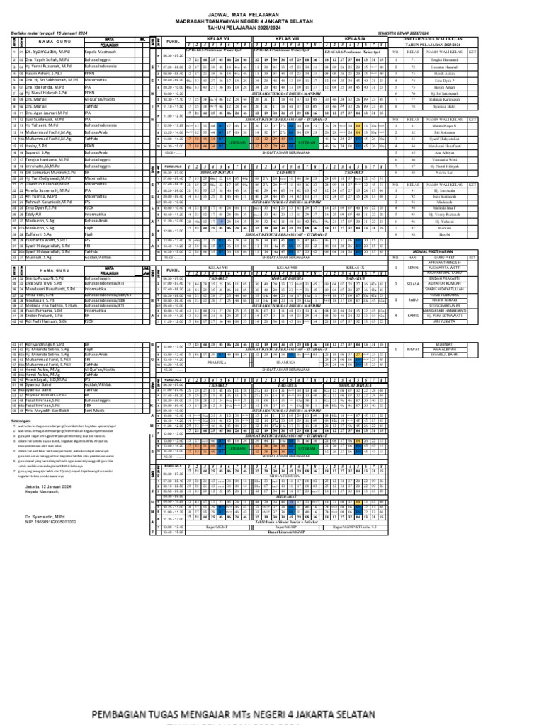 Jadwal Semester Genap TP. 2023-2024 New | PDF