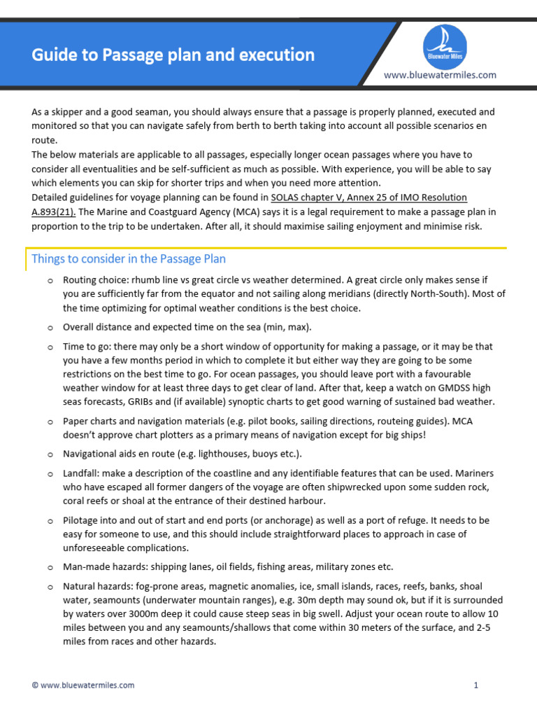 Passage Plan and Execution | PDF | Navigation | Travel Visa
