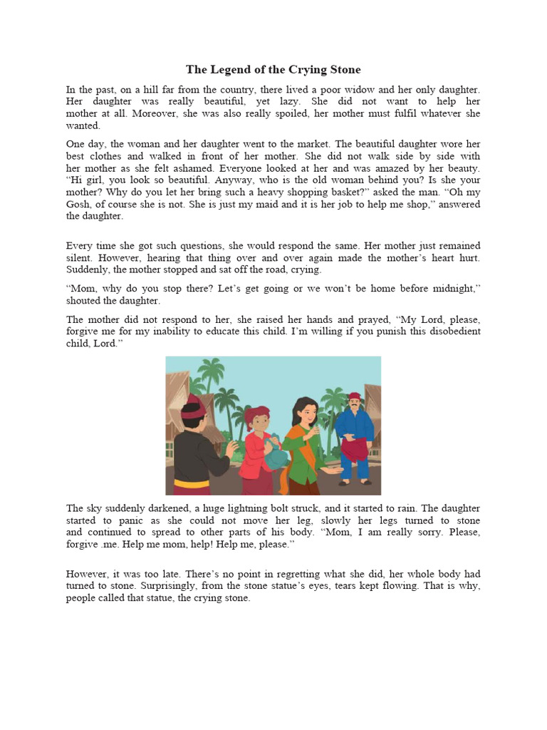 The Legend of The Crying Stone Tugas XI 2 | PDF