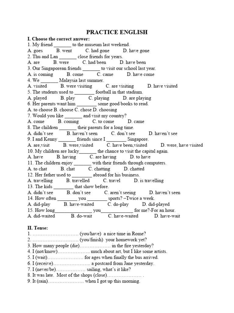 Practice English | PDF