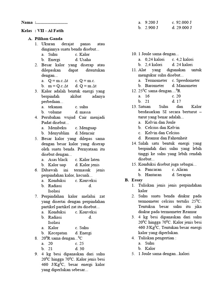 Soal IPA Sem 2 MU 1 | PDF