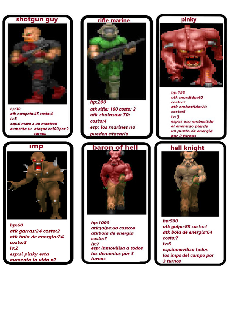 Cartas de Doom 64 y Doom 2 | PDF