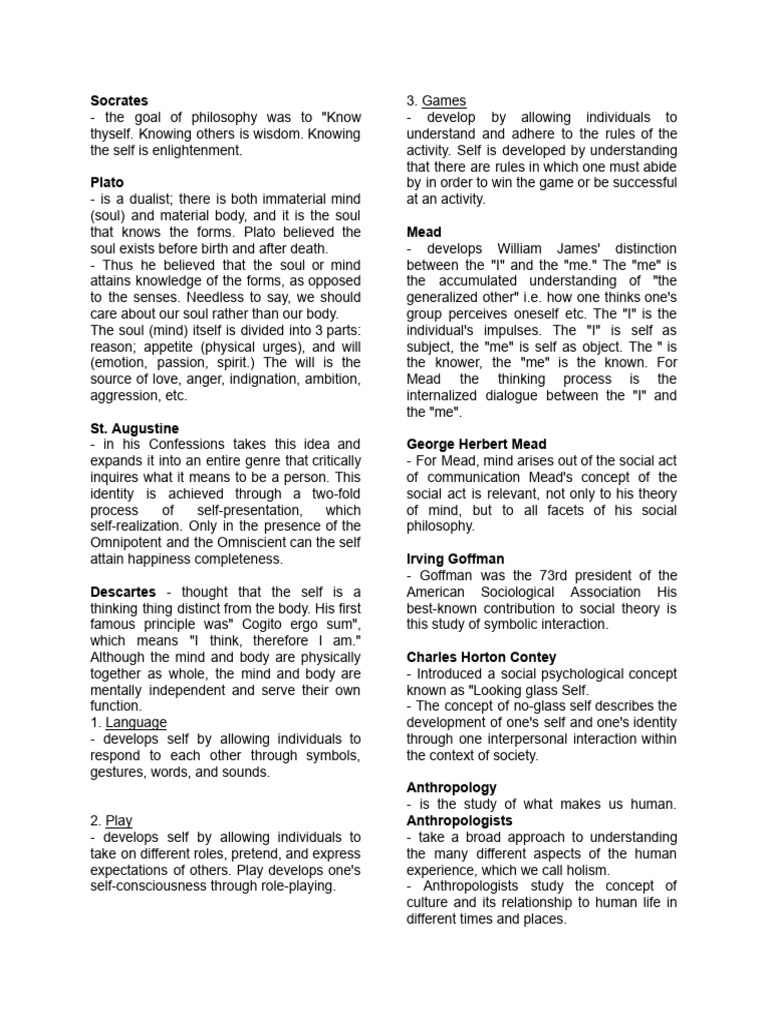 Gen 002 p1 Reviewer | PDF | Soul | Self