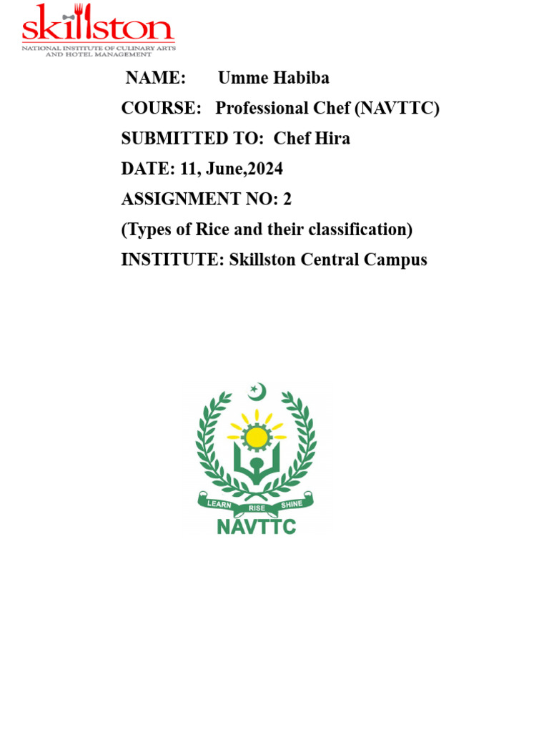 Types of Rice | PDF | Rice