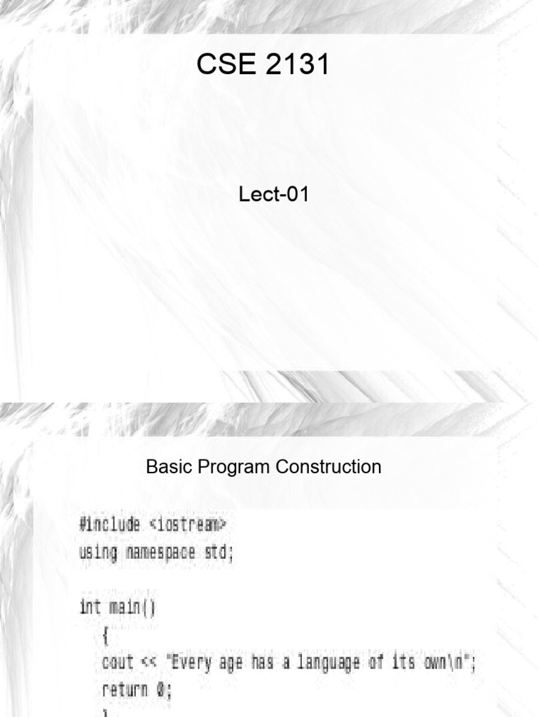 Lect 01 | PDF | Function (Mathematics) | C++