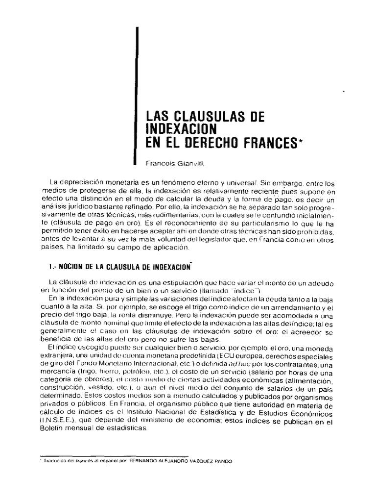Cláusula de Indexación | PDF