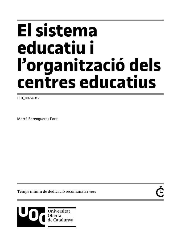 Berengueras (2020) - El Sistema Educatiu I L'organització Dels Centres Educatius | PDF