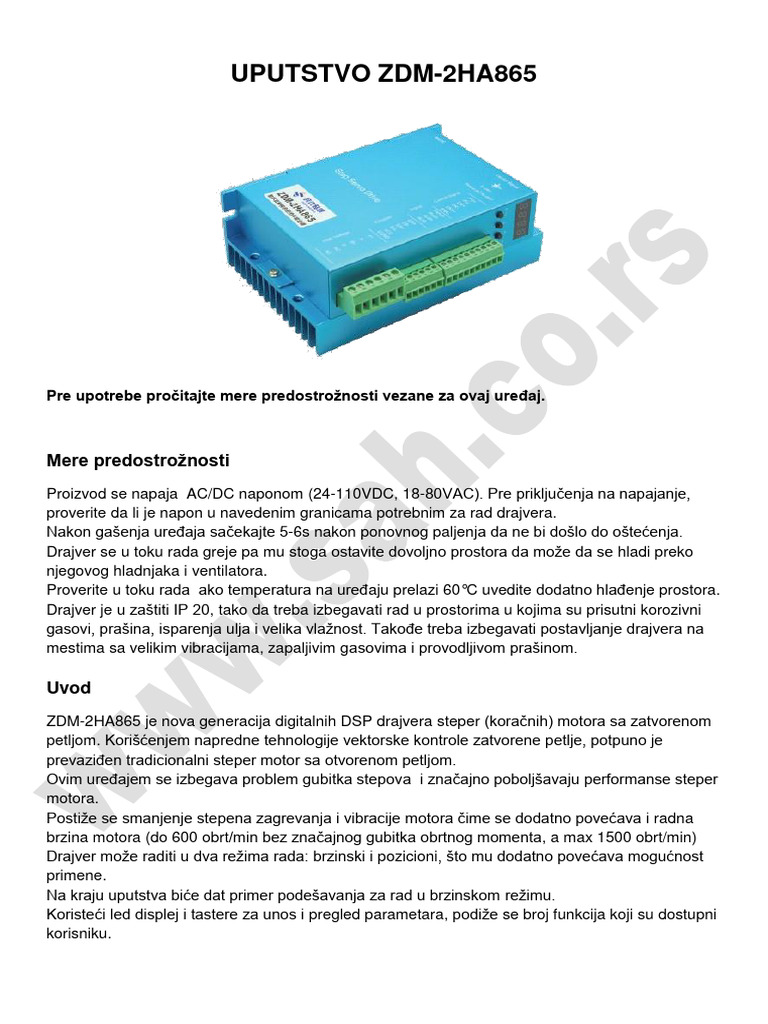 Zdm-2ha865 Uputstvo | PDF