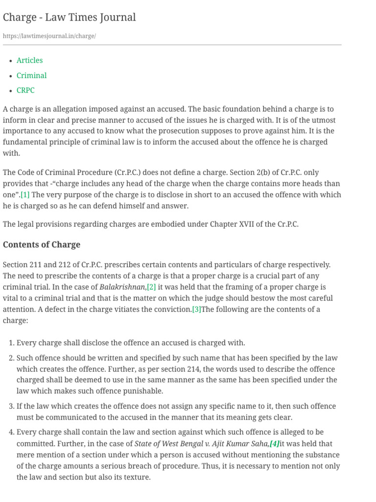 Charge | PDF | Legal Procedure | Justice