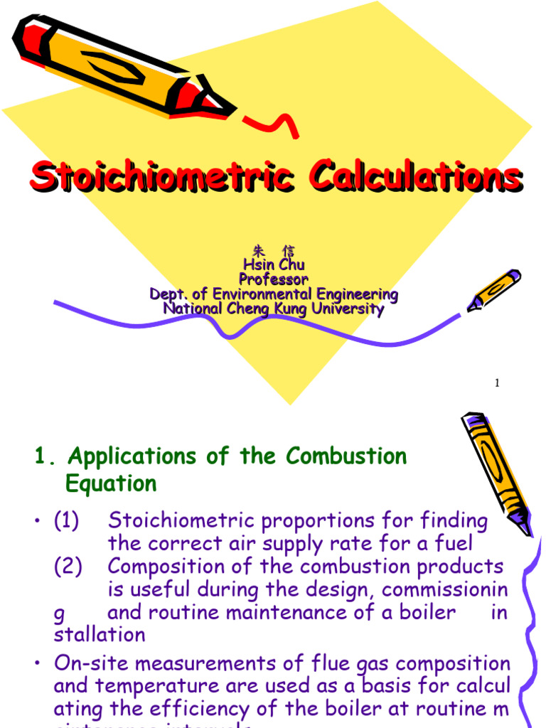 02-Stoichiometric Calculations | PDF | Combustion | Stoichiometry