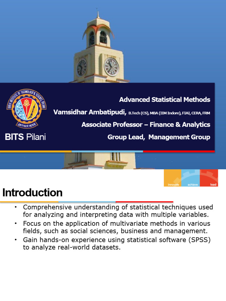 Advanced Statistical Methods | PDF | Statistics | Regression Analysis