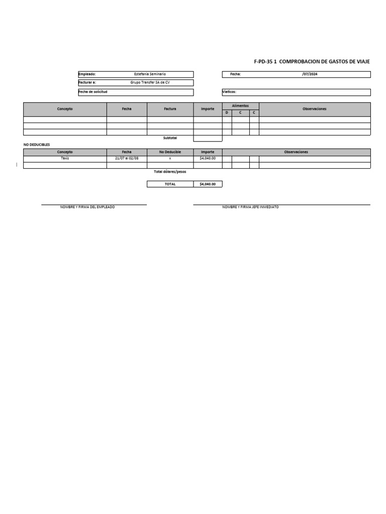Comprobacion de Gastos 0208 | PDF