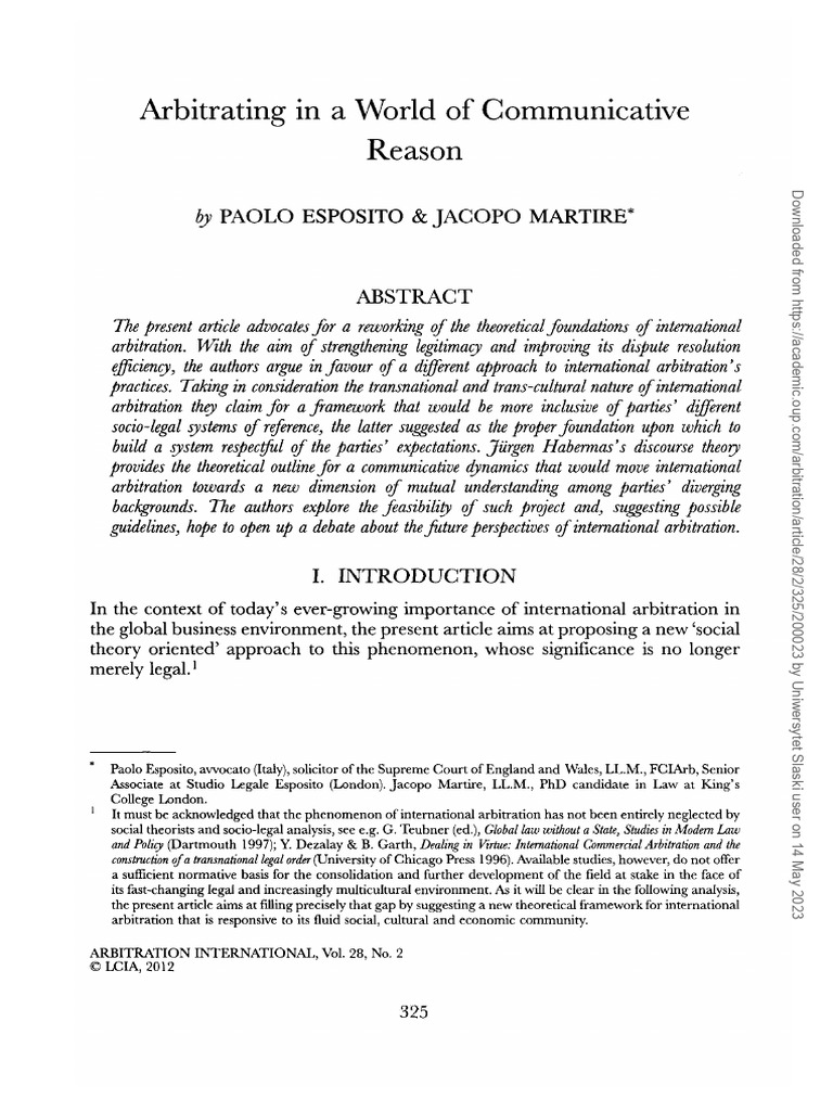 Redefining International Arbitration Theory | PDF | Arbitration ...