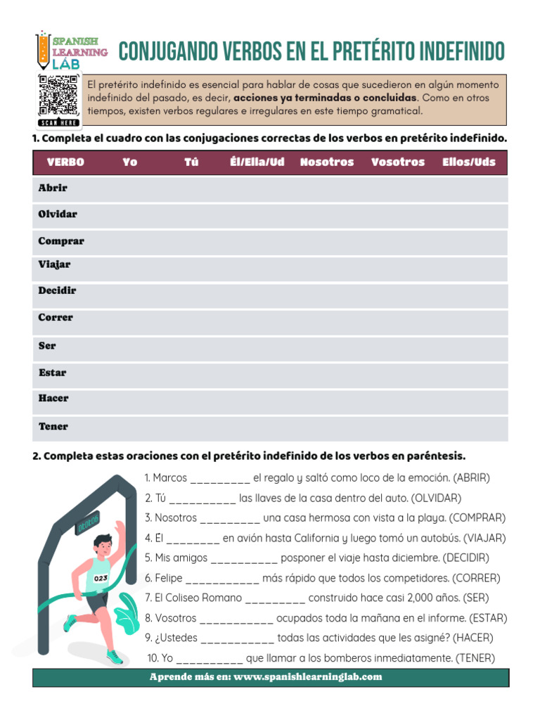 Conjugación del Pretérito Indefinido | PDF | Verbo | Lingüística