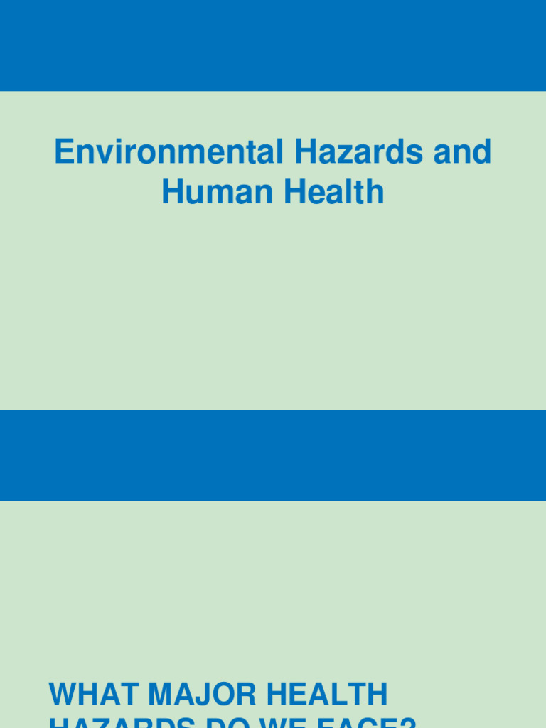Lesson 5 Environmental Hazards and Human Health | PDF | Risk | Infection