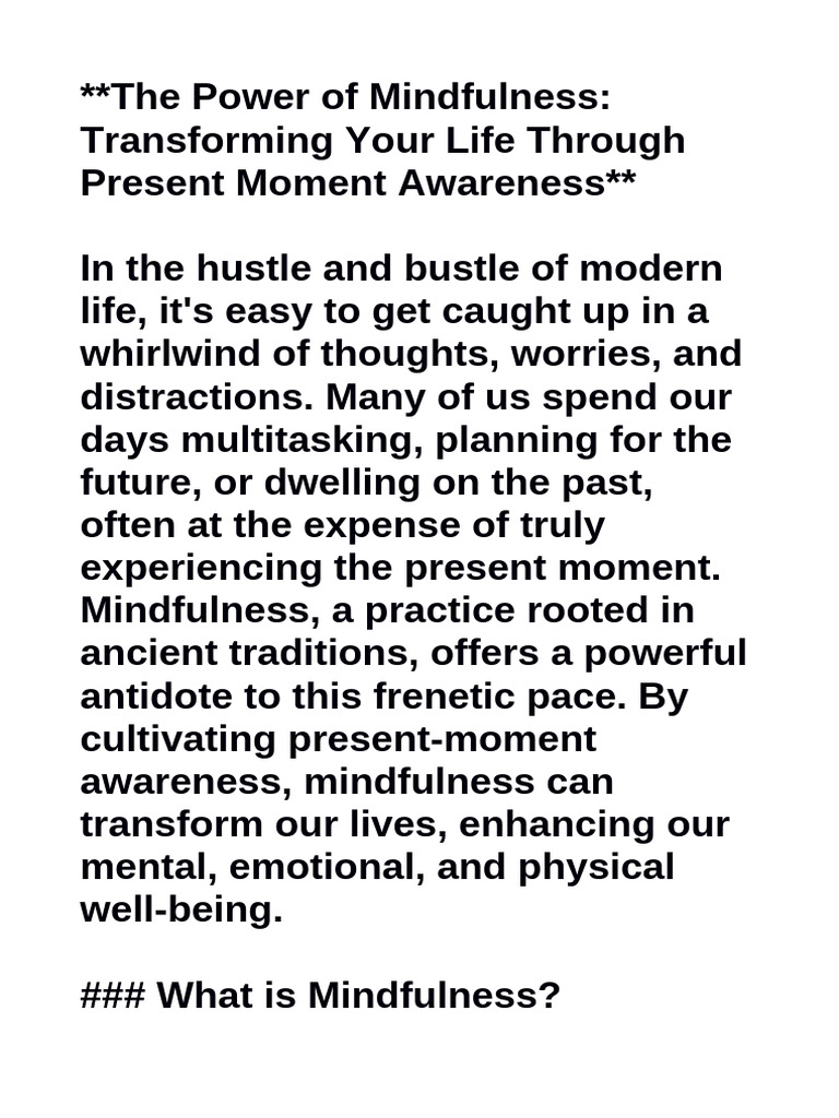 Mindfullness | PDF | Mindfulness | Meditation