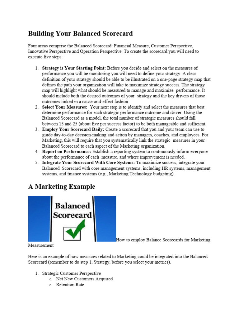 Building Your Balanced Scorecard | PDF | Strategic Management | Marketing Building Your Balanced Scorecard | PDF | Strategic Management | Marketing