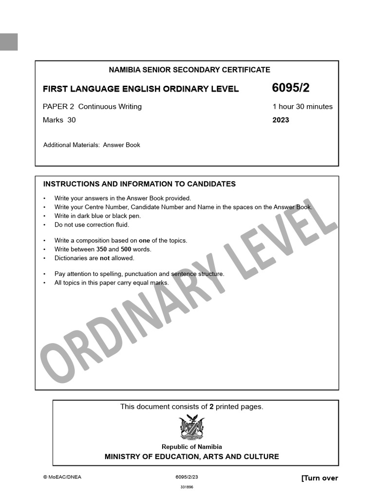 Ordinary - First Language English Paper 2 6095-2 - First Proof 13.03. ...