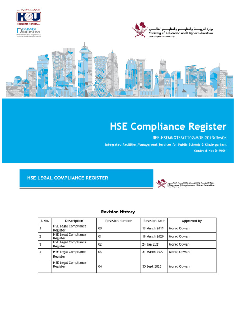 Appendix 02 - HSE Legal Compliance Register | PDF | Occupational Safety ...
