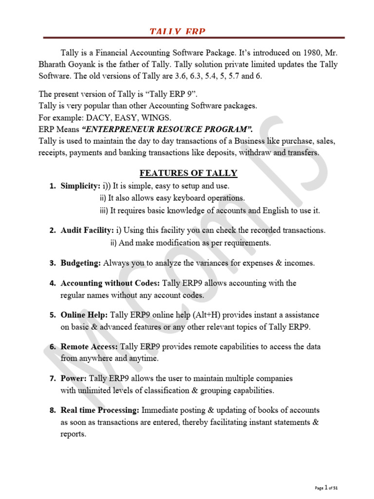 TALLY ERP Theory | PDF | Debits And Credits | Business Economics