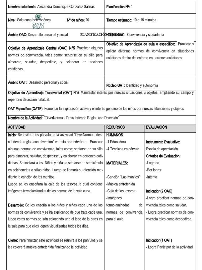 Planificación Modelo Educ Parv Tep 2023 | PDF | Educación de la primera infancia | Evaluación