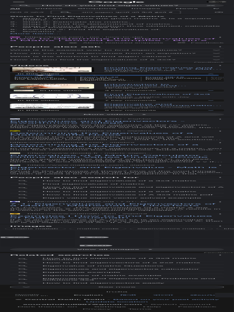How Do You Find Eigen Values - Google Search | PDF | Eigenvalues And ...
