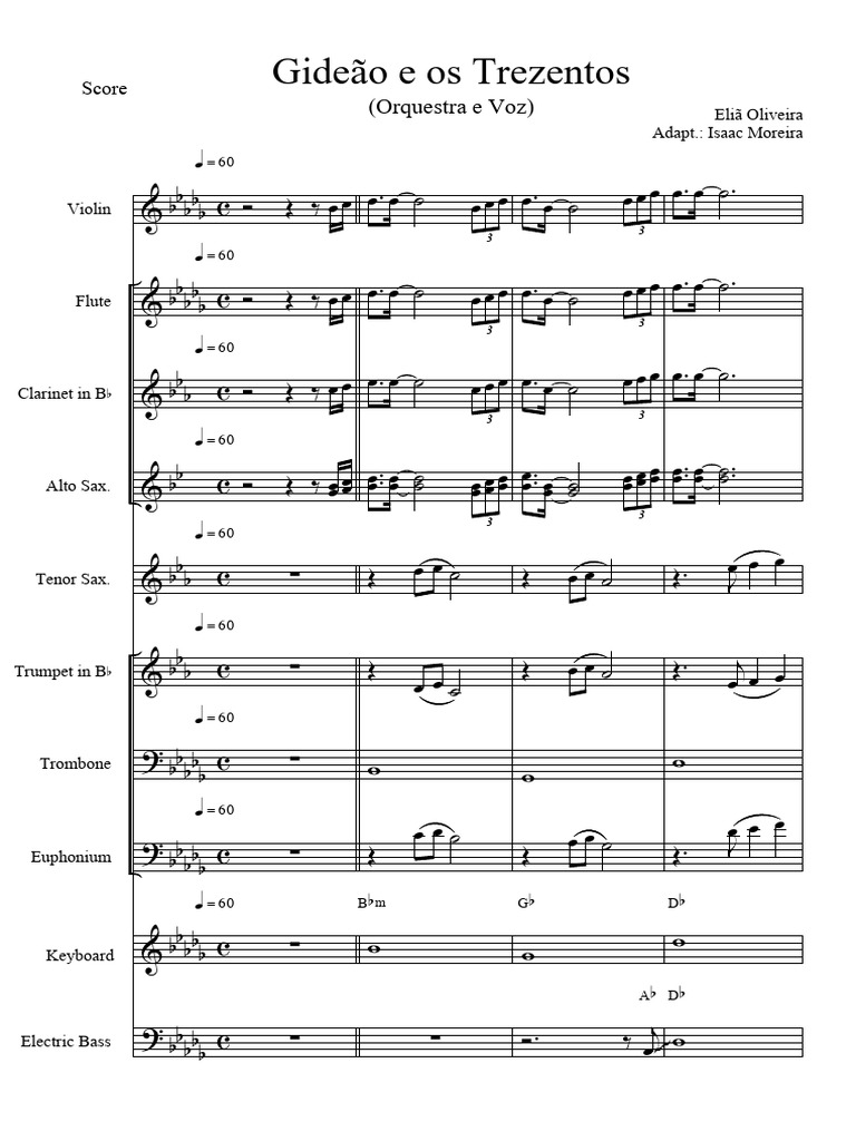 Gideão e Os Trezentos - Score | PDF | Brass Instruments | Saxophone