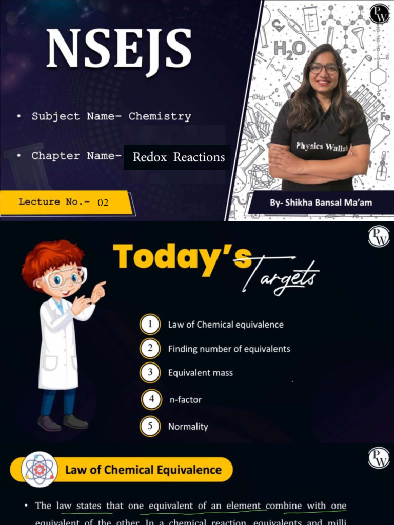 REDOX REACTIONS 02 - Class Notes - NSEJS 2023 | PDF