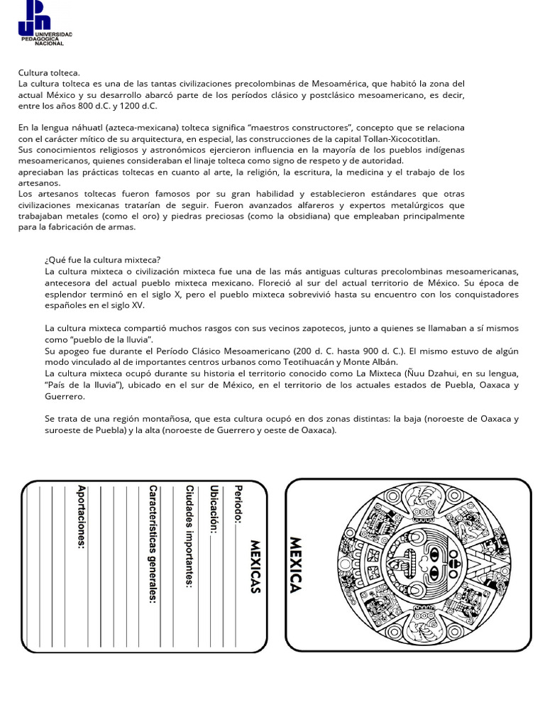 Cultura Tolteca. La Cultura Tolteca Es Una de Las Tantas Civilizaciones ...