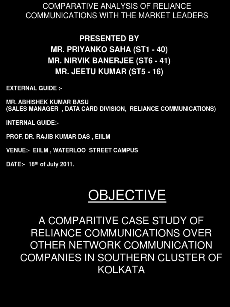Reliance Communications Market Analysis | PDF | 3 G | Retail