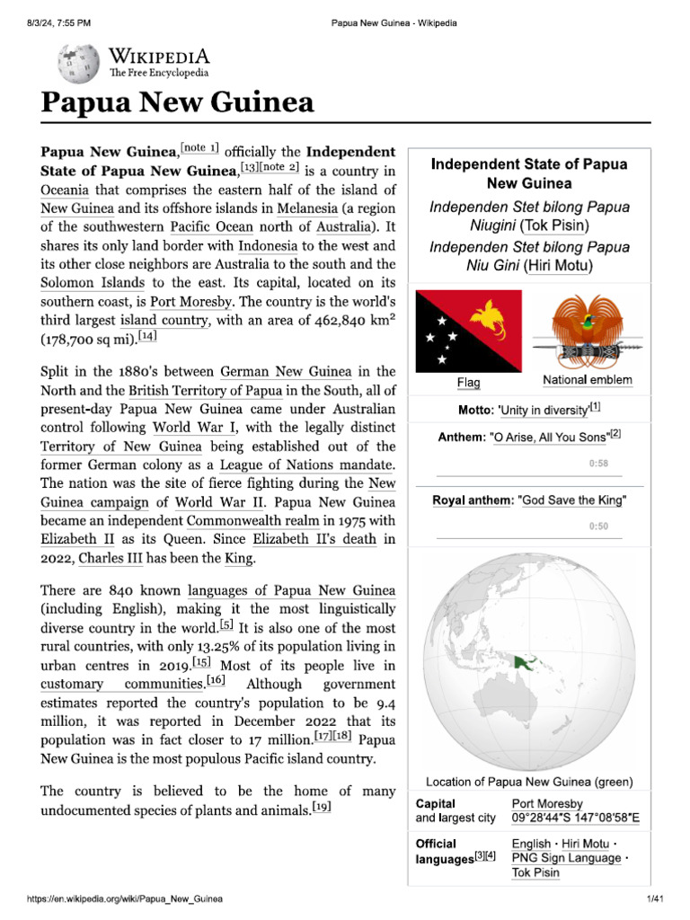 Papua New Guinea 1-3 | PDF