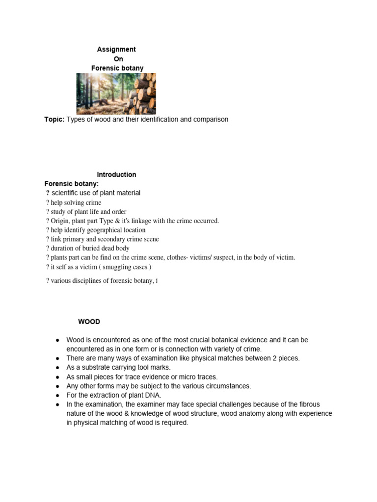 Forensic Wood Identification Techniques | PDF | Wood | Hardwood