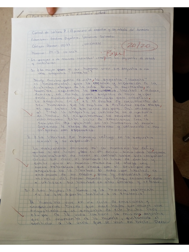 Control 7 El Principio de La Angustia y Las Verdades Del Hombre. | PDF