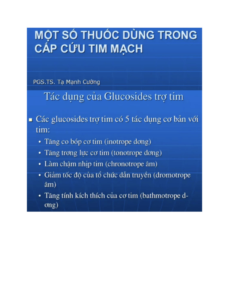 Mot So Thuoc Dung Trong Cap Cuu Tim Mach | PDF