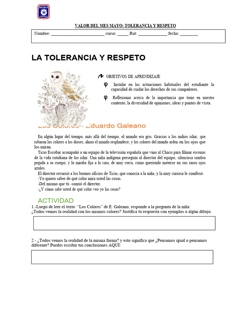 Guia Tolerancia y Respeto | PDF | Tolerancia | Derechos humanos