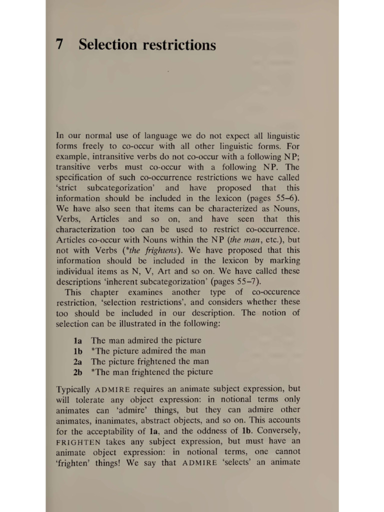 Selection Restrictions | PDF