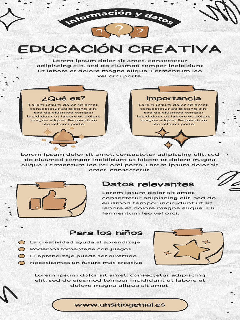 Infografía de Educación y Creatividad Doodle A Mano Blanco y Marrón | PDF