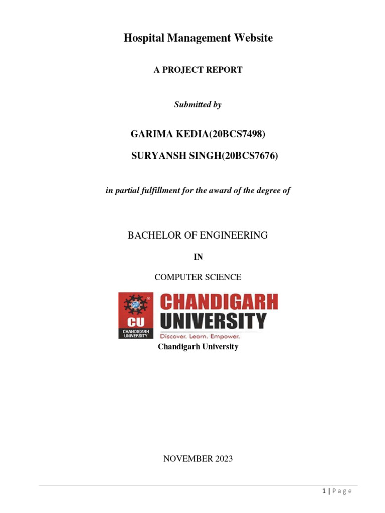 Hospital Managment Project SE-phase Report 7676 7498 | PDF | Computer Network | Network ...