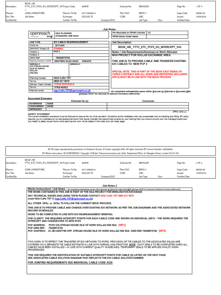 Job Notes - 19052016100009 | PDF | Ordnance Survey