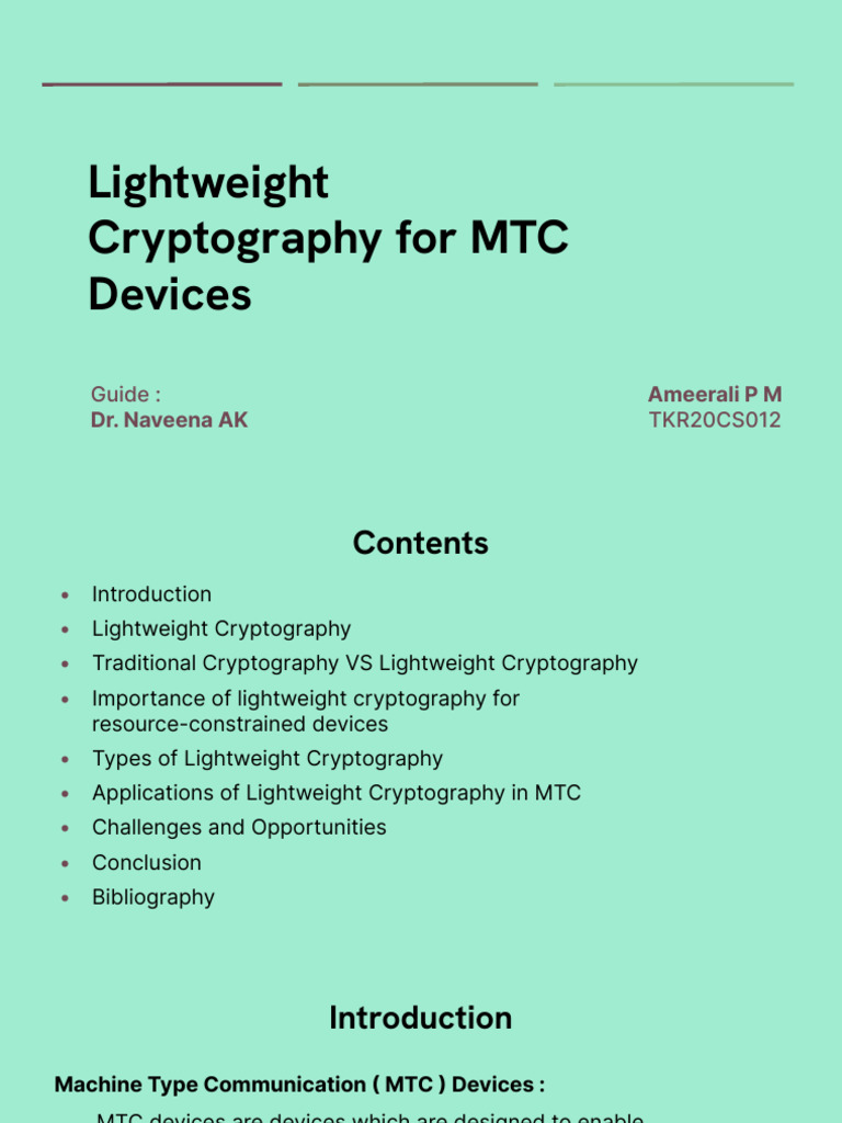 Lightweight Cryptography for MTC Devices | PDF | Cryptography | Encryption Lightweight Cryptography for MTC Devices | PDF | Cryptography | Encryption