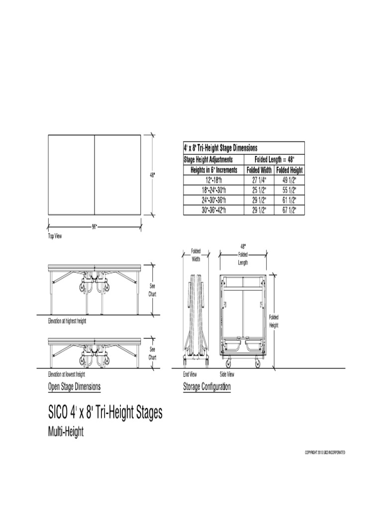 SICO Tri-Height Stage Dimensions | PDF