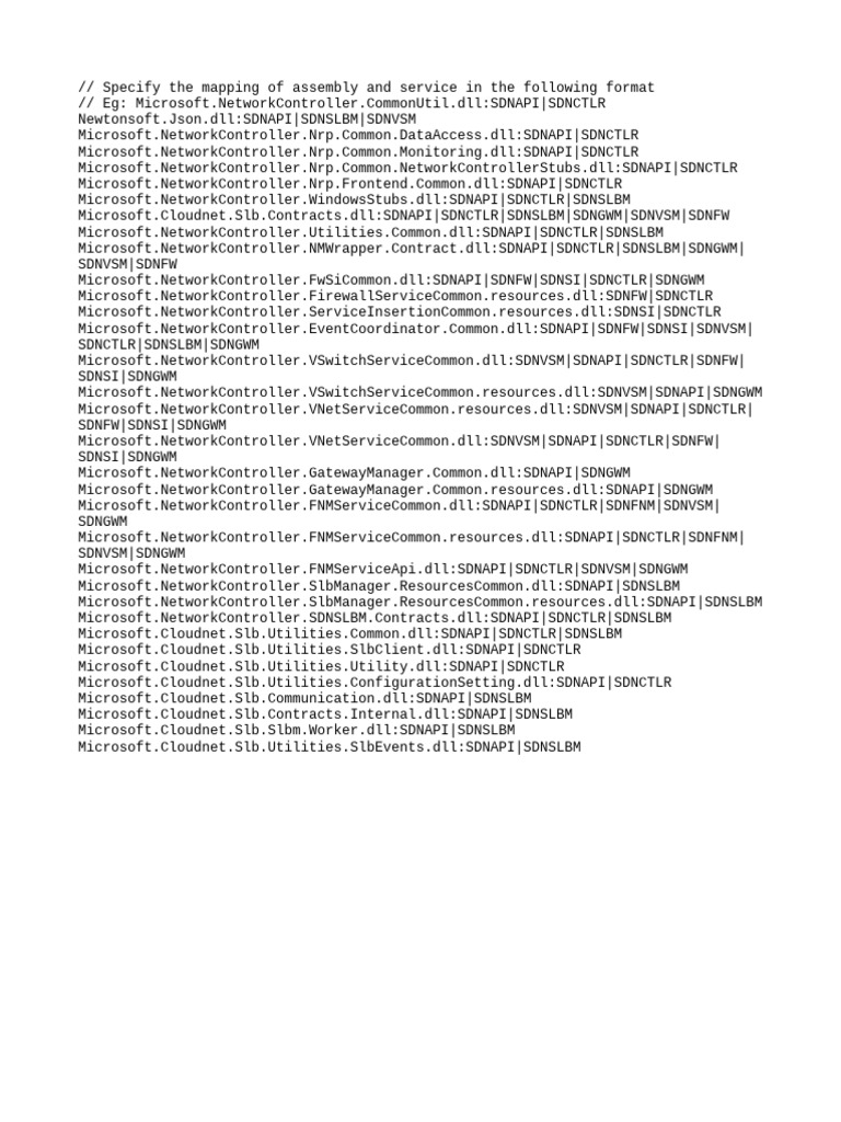 Assembly Service Mapping Pdf Microsoft Software Computer File