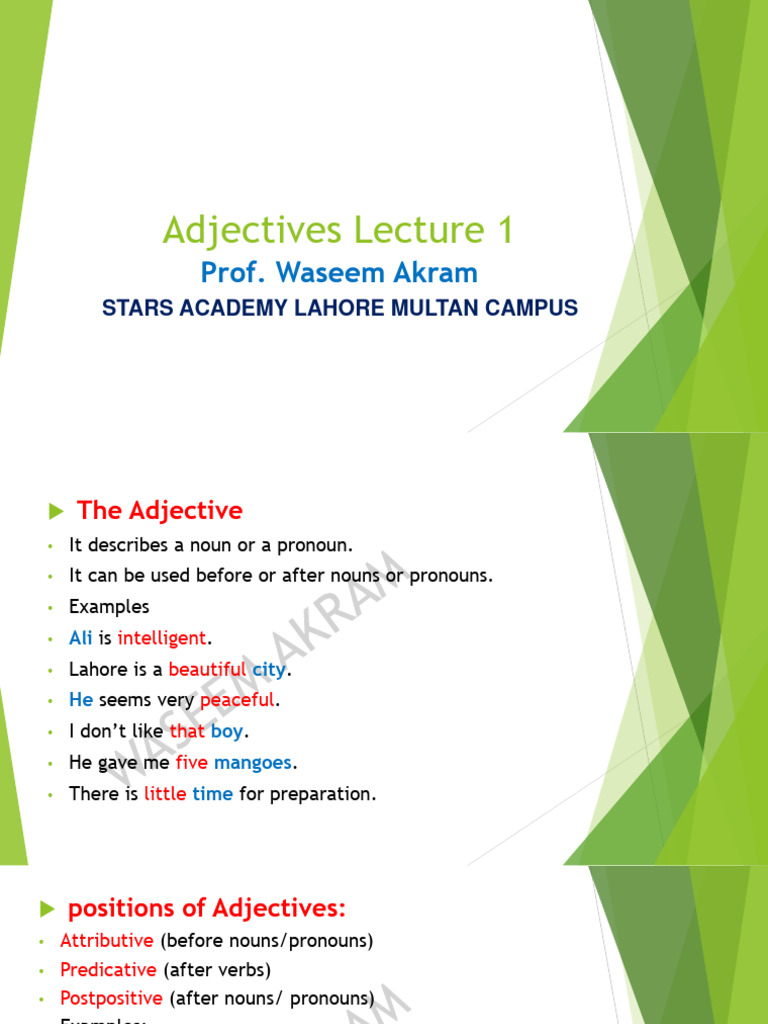 Adjectives 1 1 | PDF | Adjective | Semantic Units