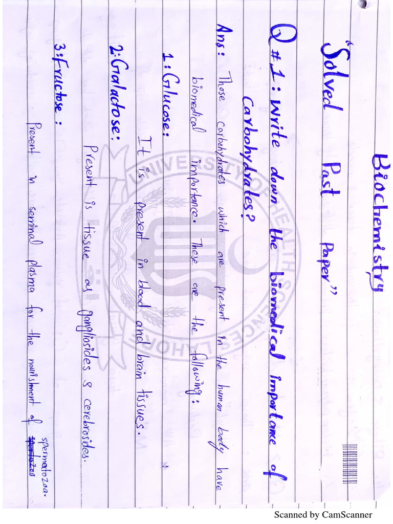 Biochem Solved Past Papers | PDF