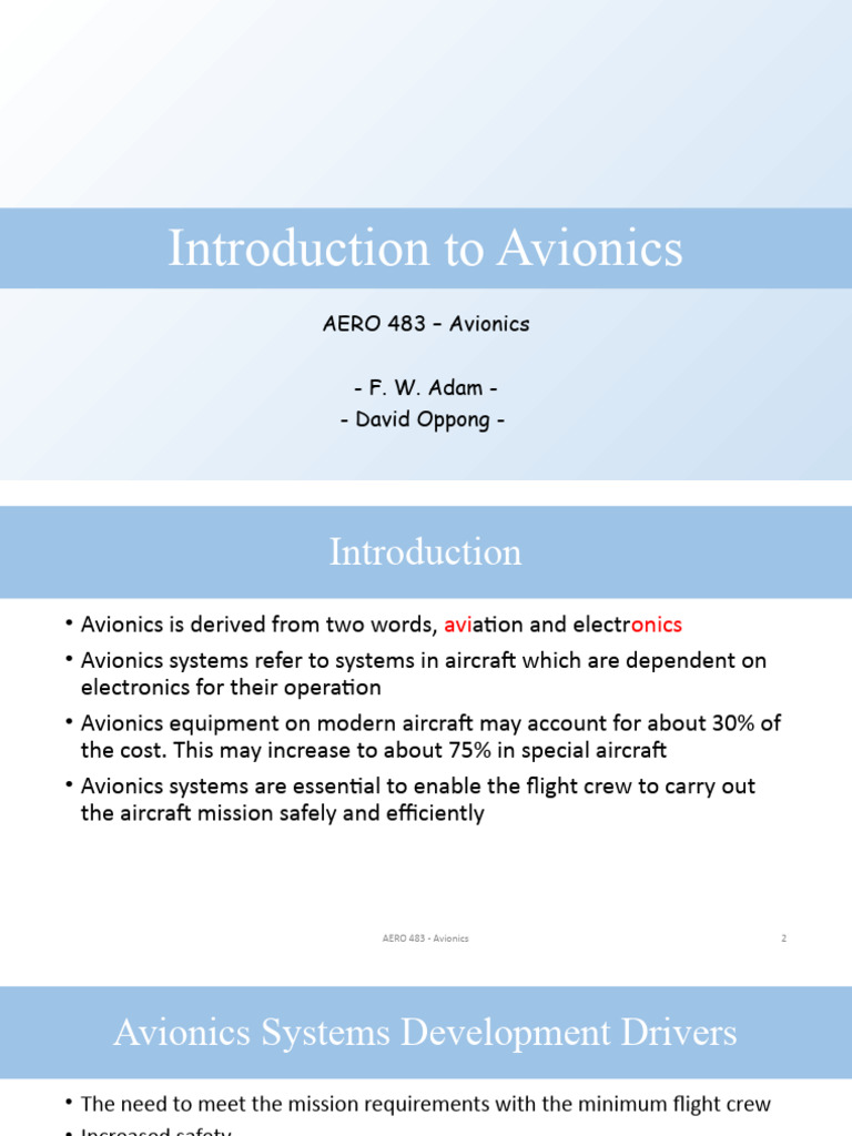 Introduction To Avionics | PDF | Avionics | Inertial Navigation System