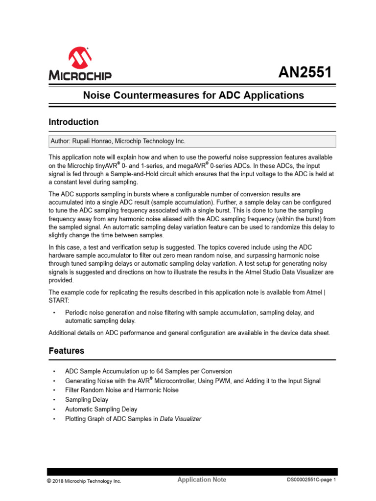 AN2551 Noise Countermeasures Fro ADC Applications | PDF | Analog To Digital Converter | Sampling ...